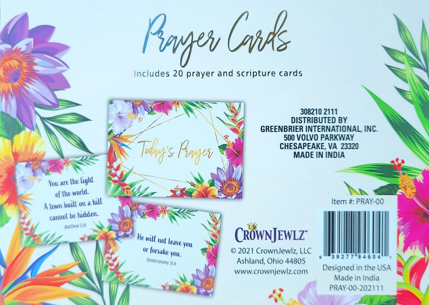 Prayer Cards | Inspirational Prayer & Scripture Cards | Includes 20 Di ...